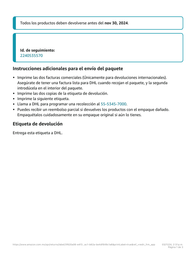 Centro de Devoluciones | PDF