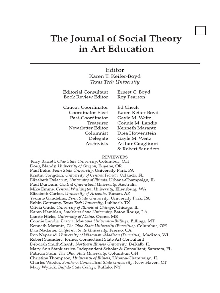 The Journal of Social Theory in Art Education | PDF | Image | Visual ...