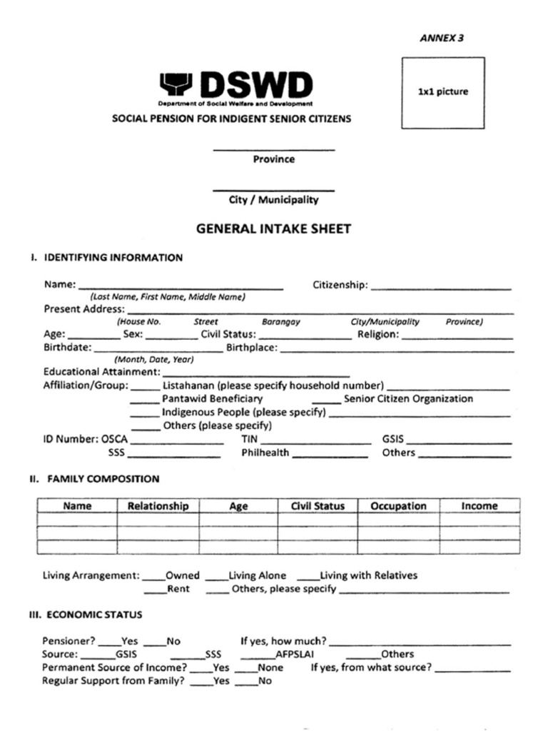 Application Form For Social Pension New Editable | PDF