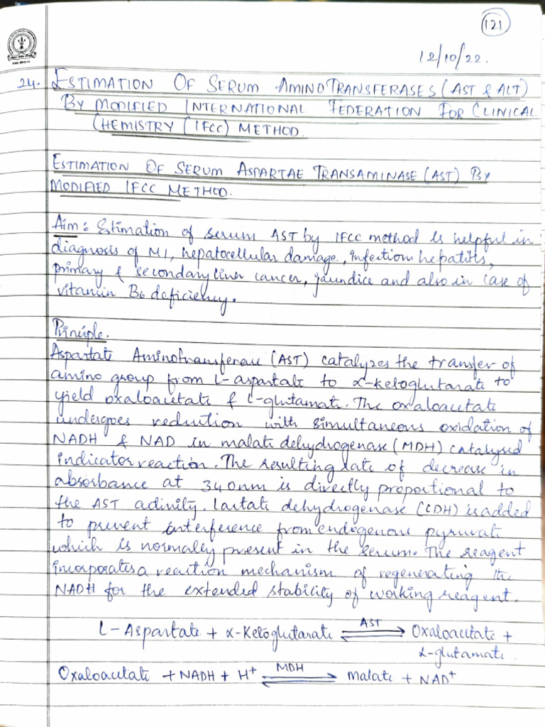 AST-ALT Demonstration For Record Writing | PDF | Natural Products | Liver