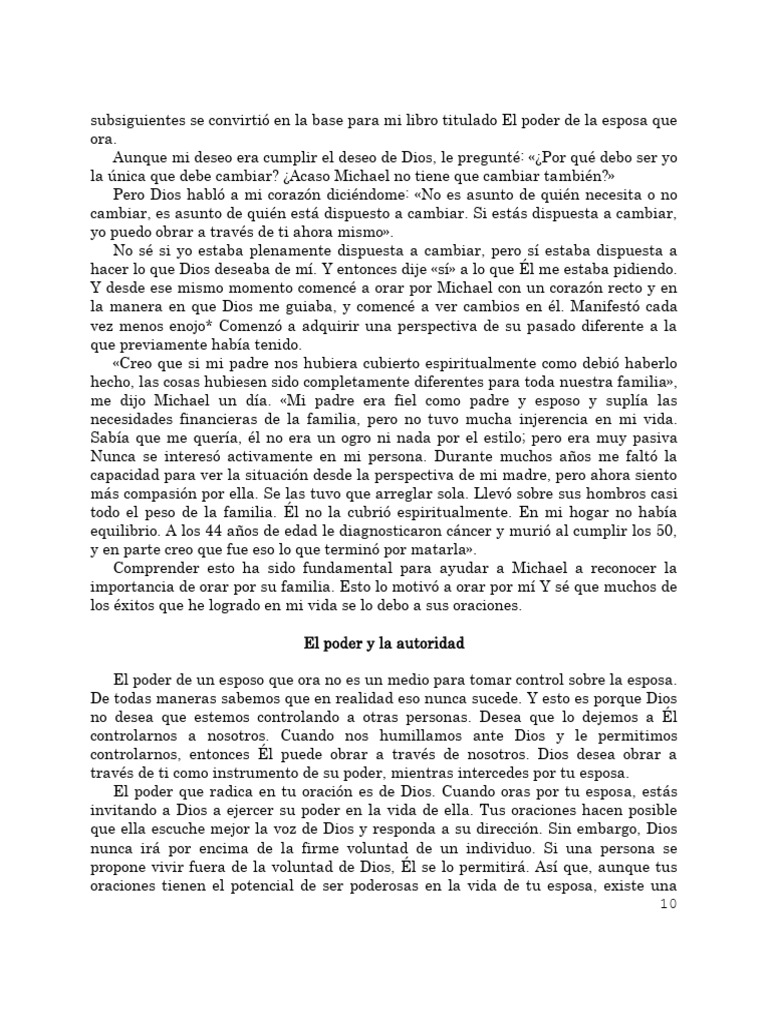 El Poder Del Esposo Que Ora Parte Ii | PDF | Oración | Dios