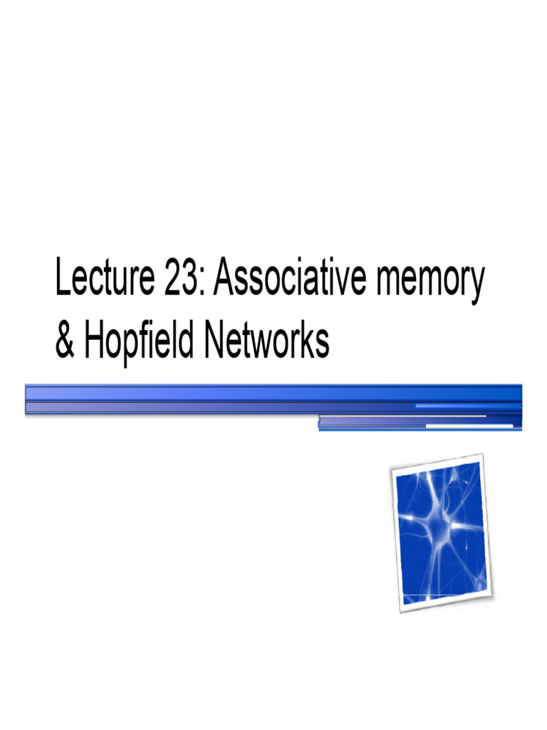 Hopfield Networks and Associative Memory | PDF | Algorithms | Applied ...