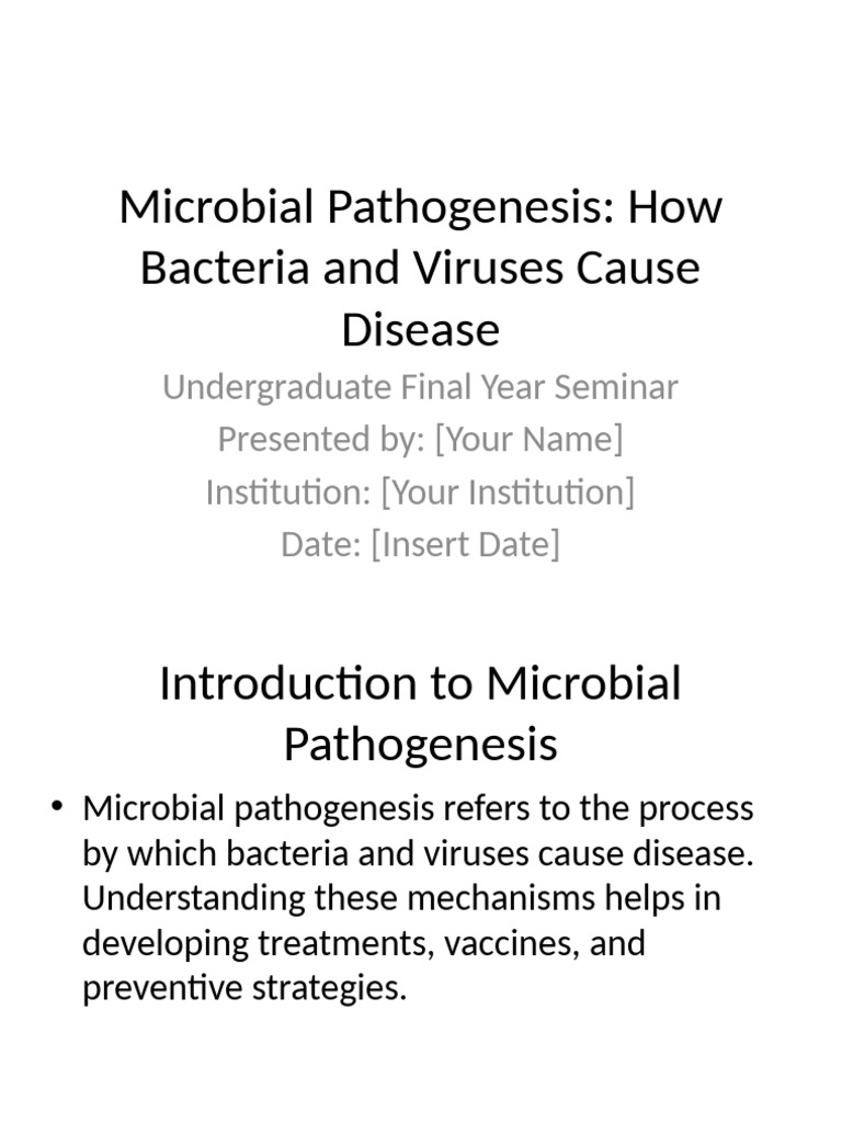 Microbial Pathogenesis Presentation | PDF