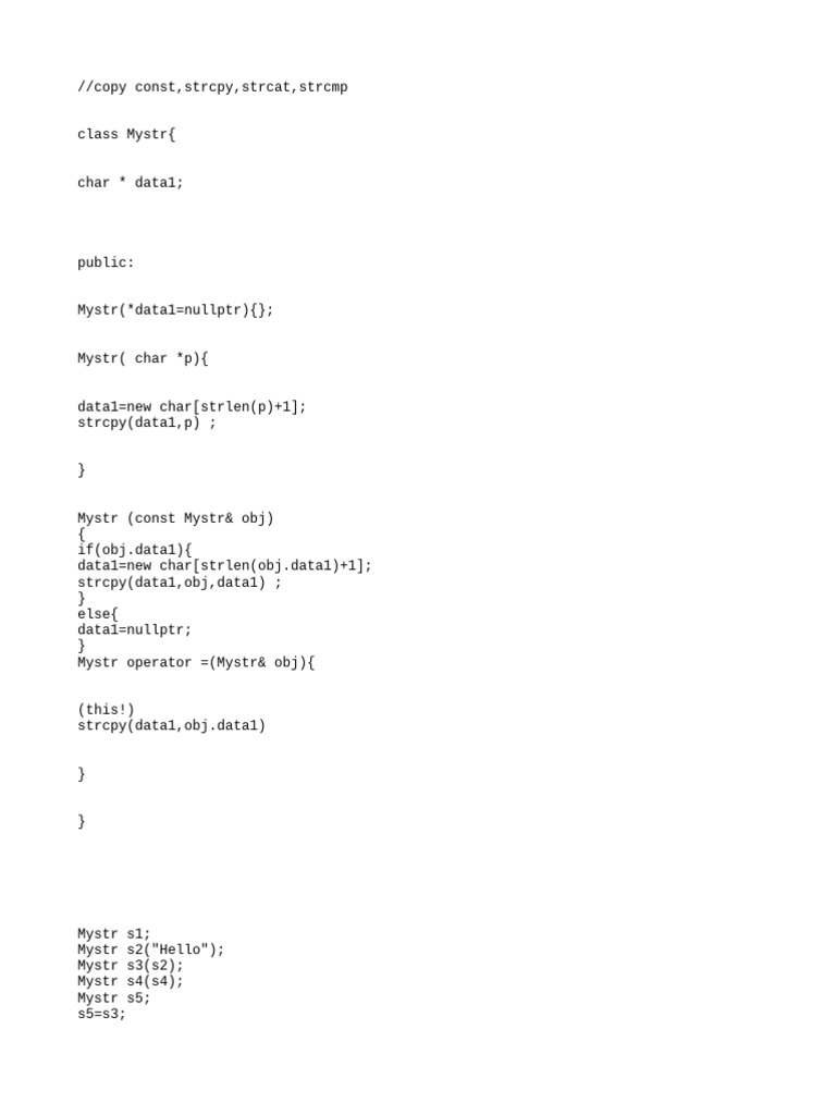 C++ String Class Implementation Guide | PDF