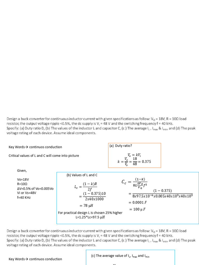DC DC Converter Numericals | PDF | Power Electronics | Electricity