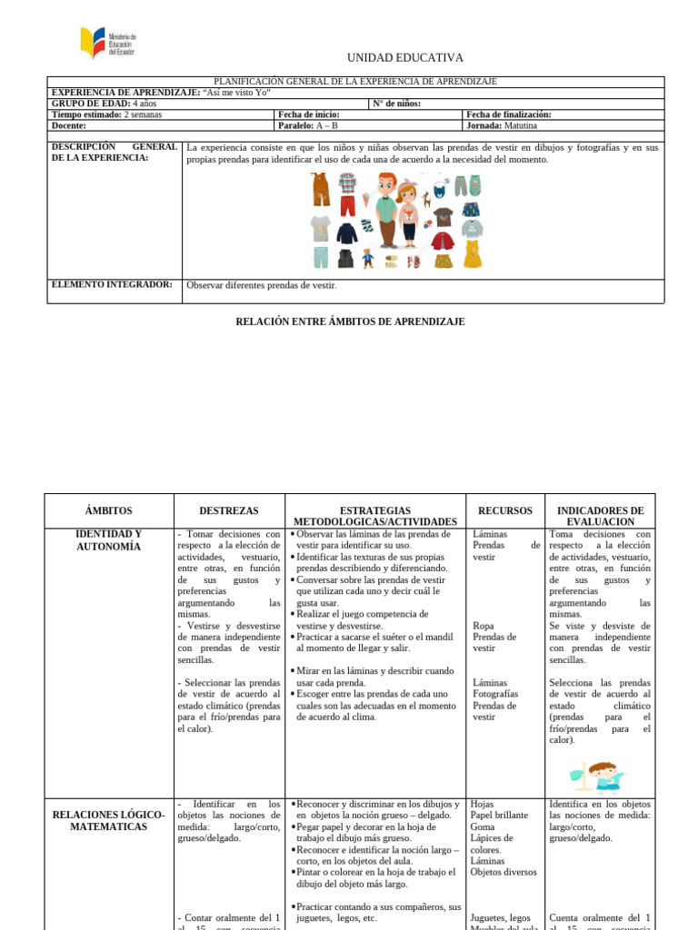 Plan Asi Me Visto Yo Inic 2 | PDF | Ropa
