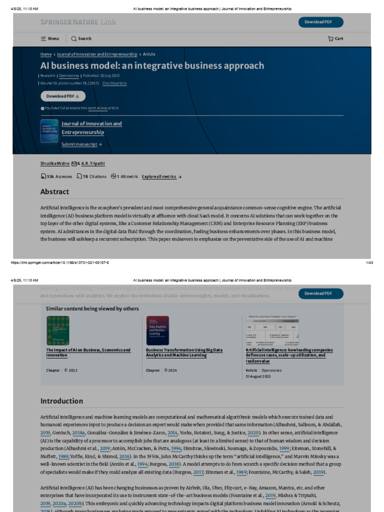 AI-Driven Business Model Innovation | PDF | Artificial Intelligence ...