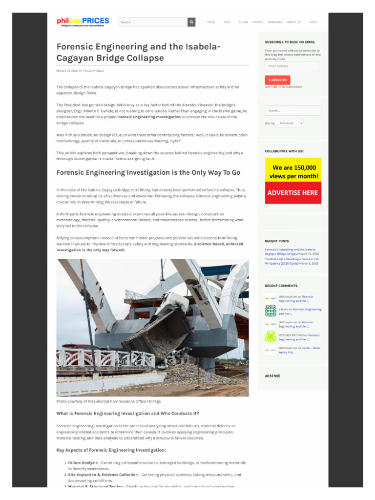 Screencapture Philconprices 2025 03 Forensic Engineering and The Isabela Cagayan Bridge Collapse ...