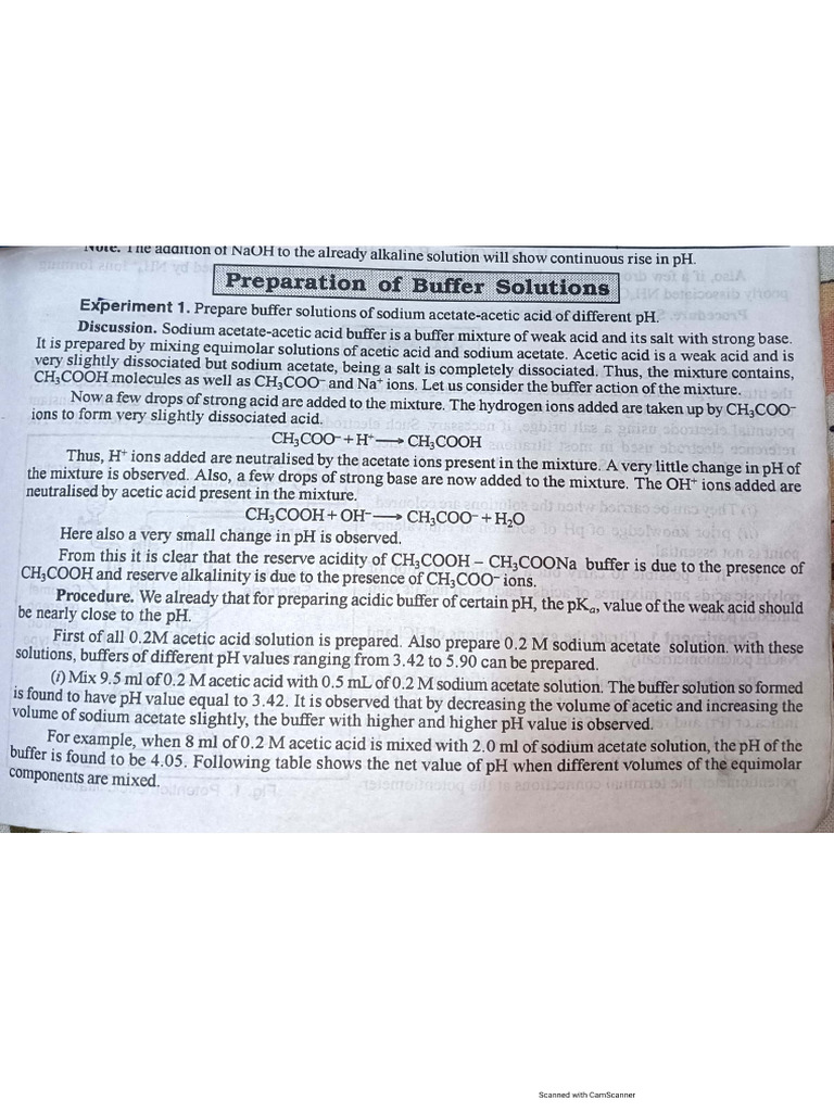 Buffer Solution Preparation | PDF