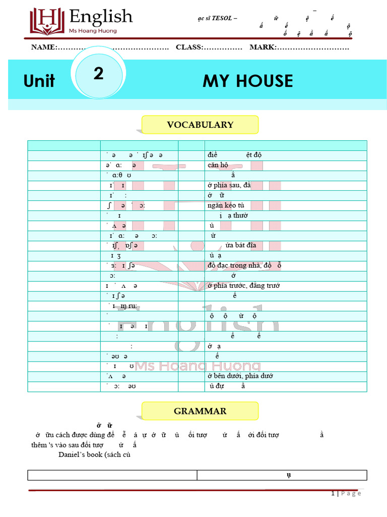 6b-Unit 2-My House | PDF