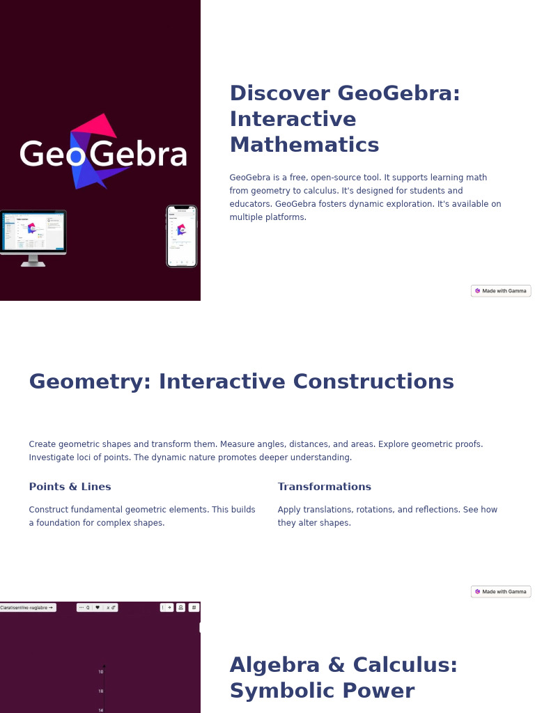 Discover GeoGebra Interactive Mathematics | PDF | Geometry | Algebra