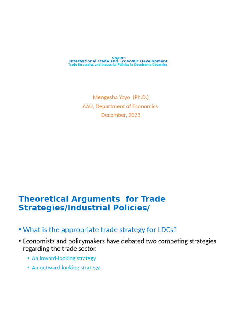Chapter 4-Trade and Economic Development-Trade Strategies | PDF ...