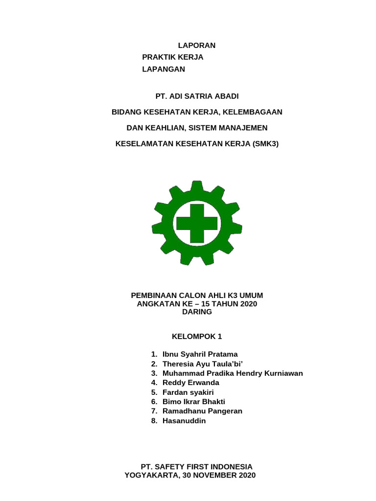 Laporan Praktik K3 di PT Adi Satria Abadi | PDF
