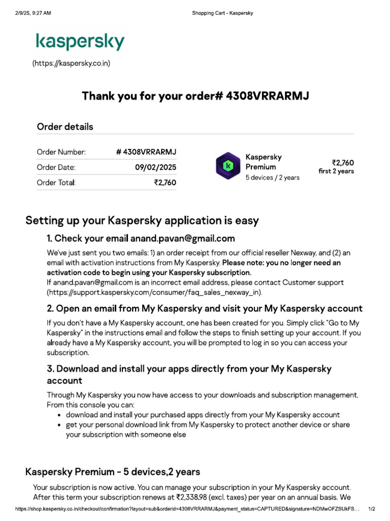 Kaspersky License | PDF