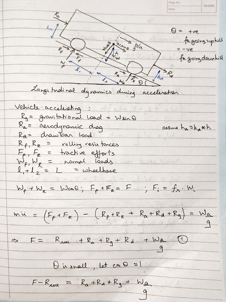 Dynamics of Vehicle Acceleration | PDF