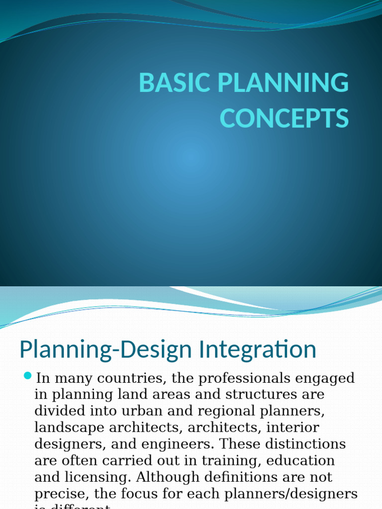 Basic Planning Concepts (Planning) | PDF | Specification (Technical Standard)