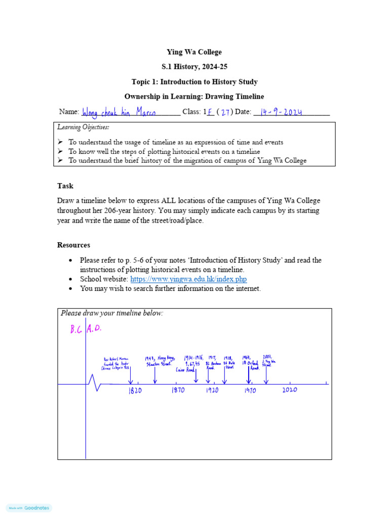 1F 27 Ying Wa Timeline | PDF