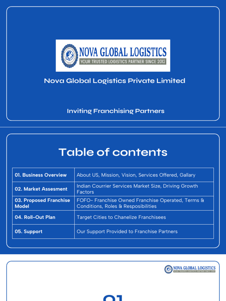Nova Global Logistics - Investor Deck | PDF | Franchising | E Commerce