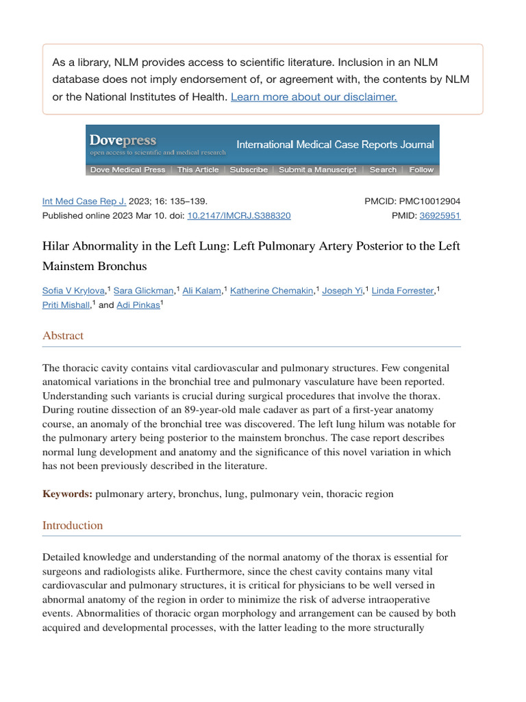 5.hilar Abnormality in The Left Lung - Left Pulmonary Artery Posterior ...