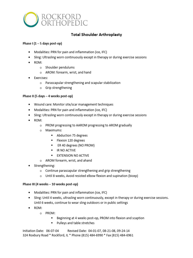 Shoulder Total Shoulder Arthroplasty | PDF | Anatomical Terms Of Motion ...