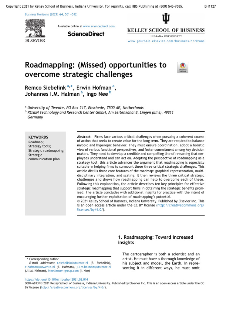 5.3 Roadmapping Opportunities To Overcome Strategic Challenges | PDF | Map
