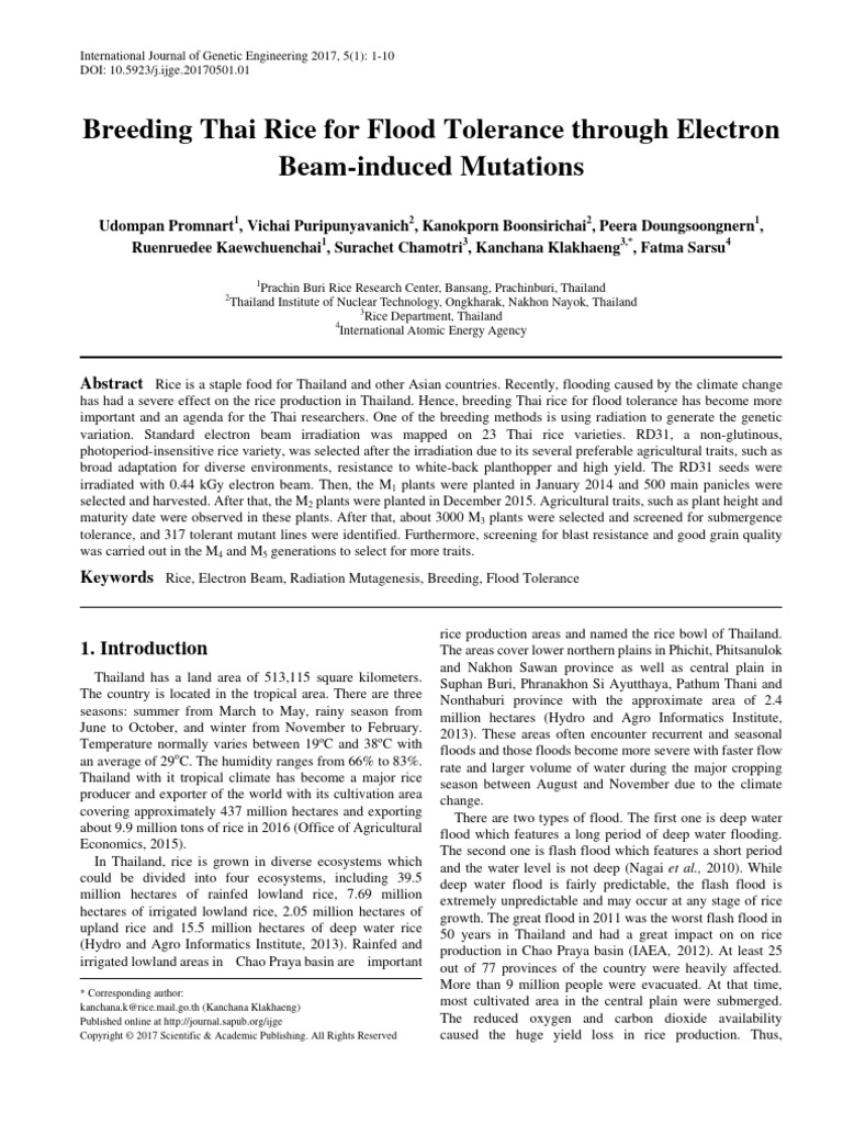 Induced Mutations For Enhancing Salinity | PDF | Rice | Plant Breeding