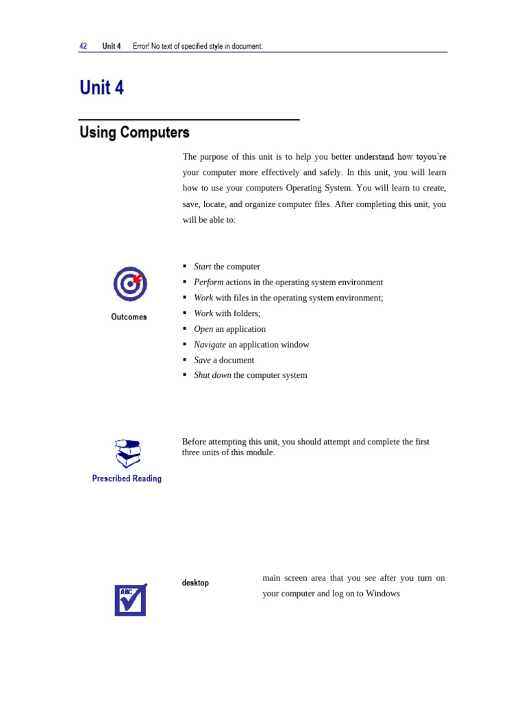 Unit 4 - Using Computers and File Management - Student-Guide-1 | PDF | Computer File | Window ...