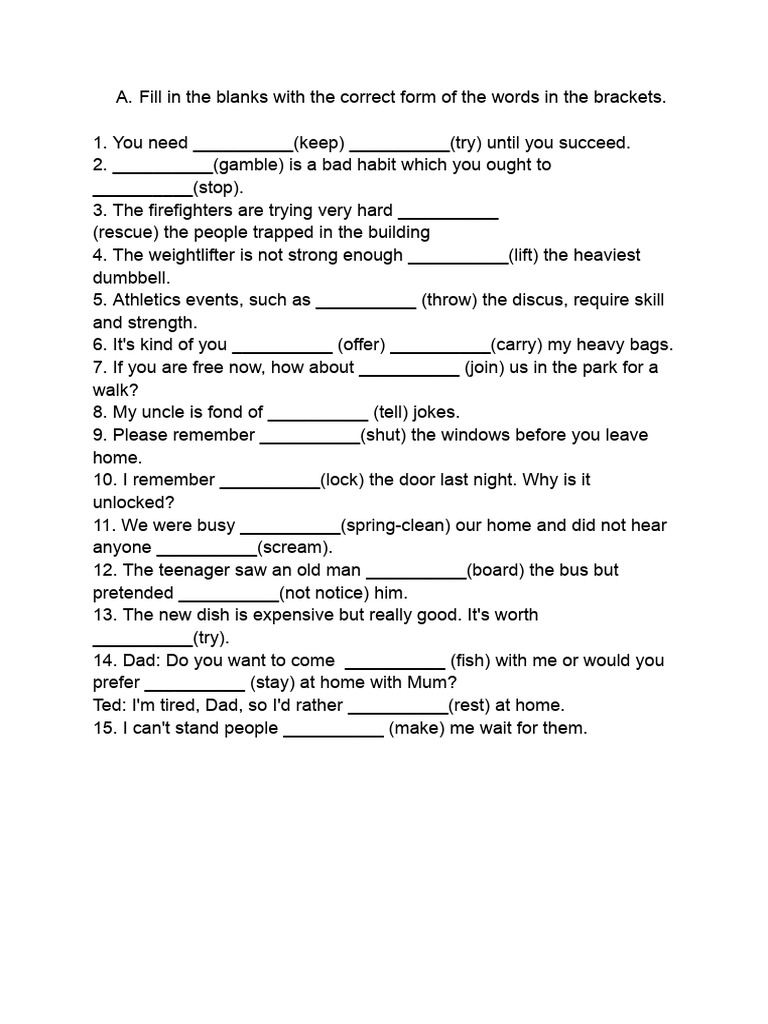 Gerunds and To-Infinitives | PDF