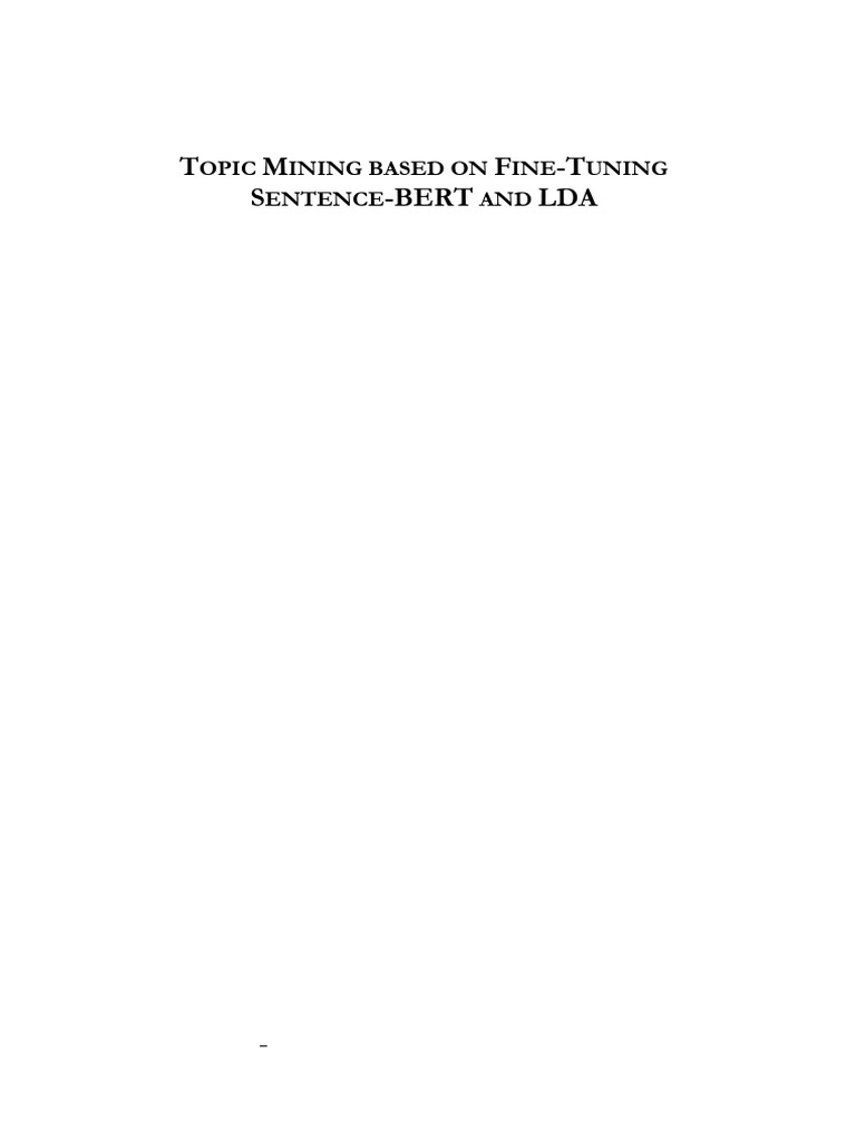 Topic Mining Based On Fine-Tuning Sentence-Bert and Lda | PDF | Applied ...