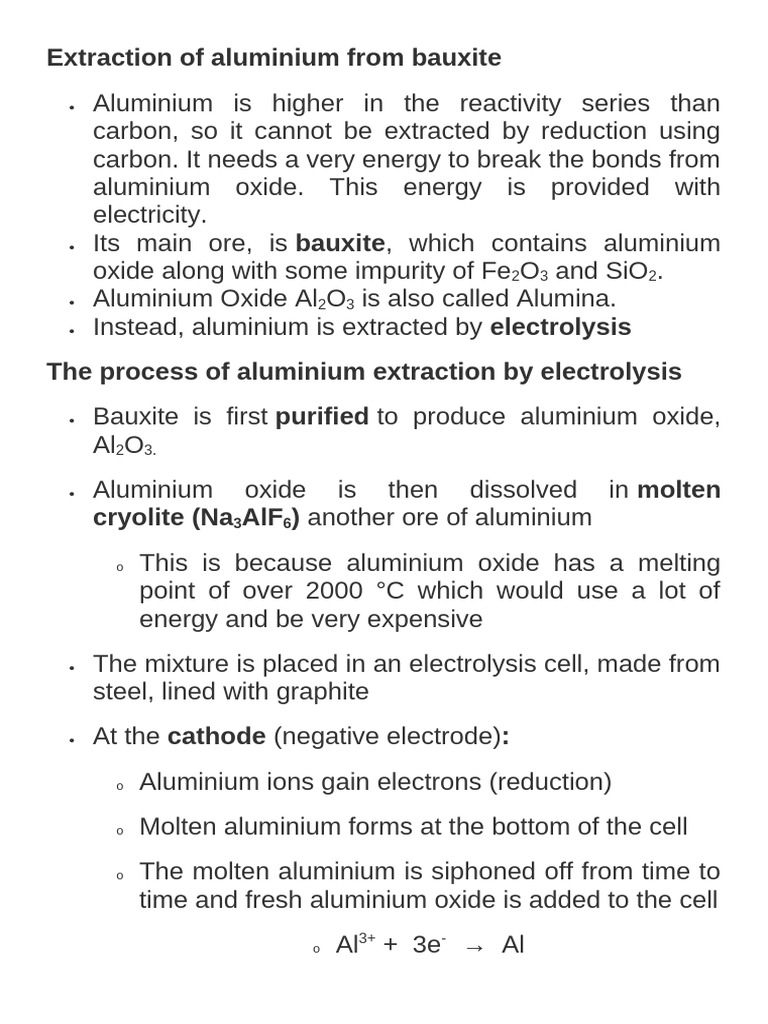 Extraction of Aluminium From Bauxite | PDF