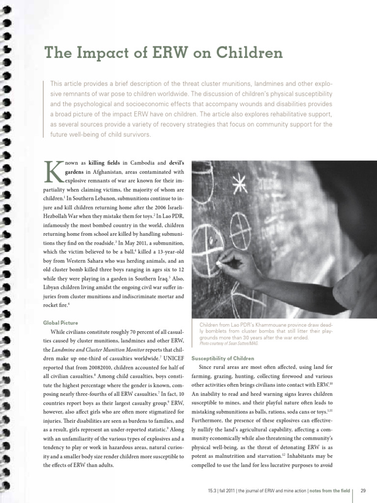 The Impact of ERW On Children | PDF | Land Mine | Cluster Munition