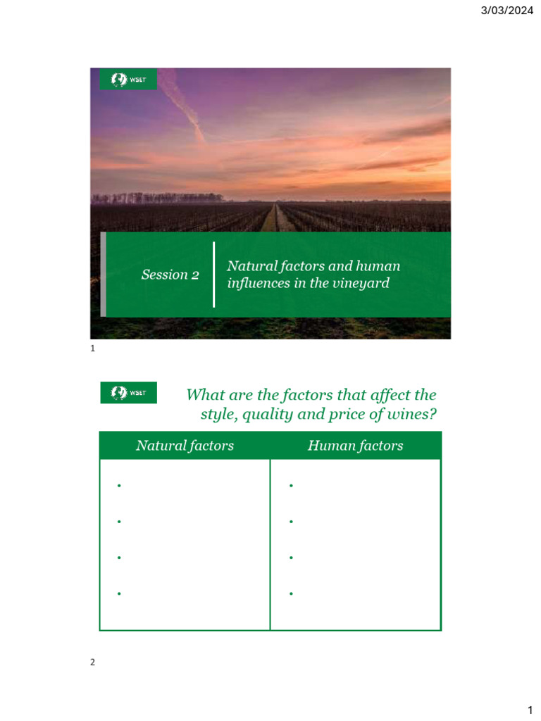 Vineyard Factors Affecting Wine Quality | PDF | Vitis | Viticulture