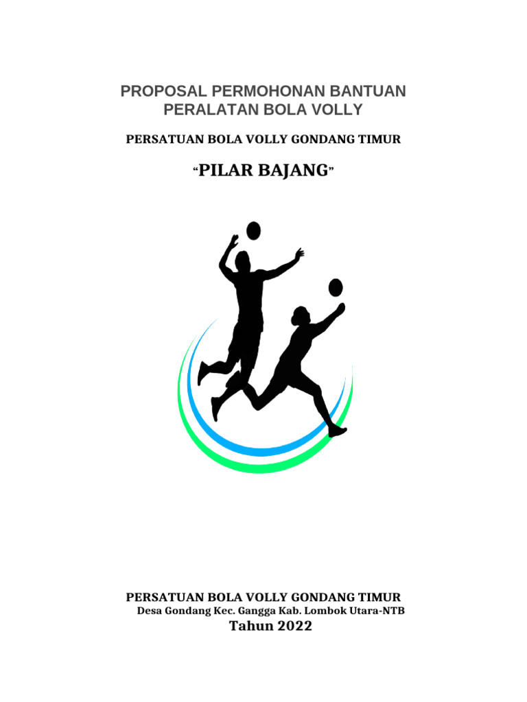 Proposal Permohonan Bantuan Peralatan Bola Volly | PDF