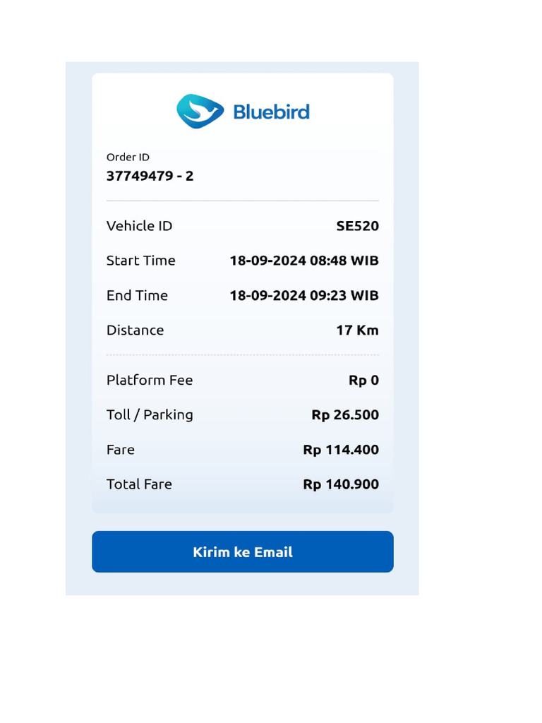 Kwitansi Taksi Blue Bird | PDF