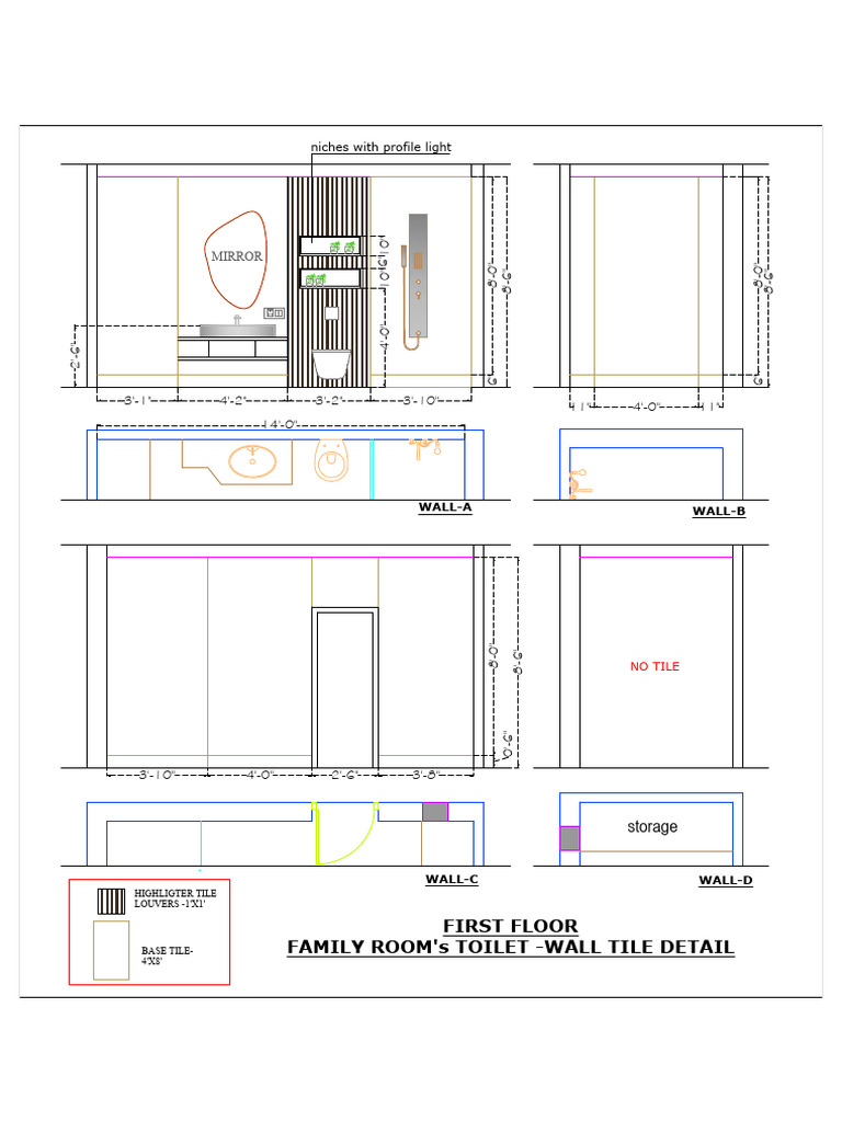 1st Floor - Family Room's Toilet - Wall Tile Detail | PDF