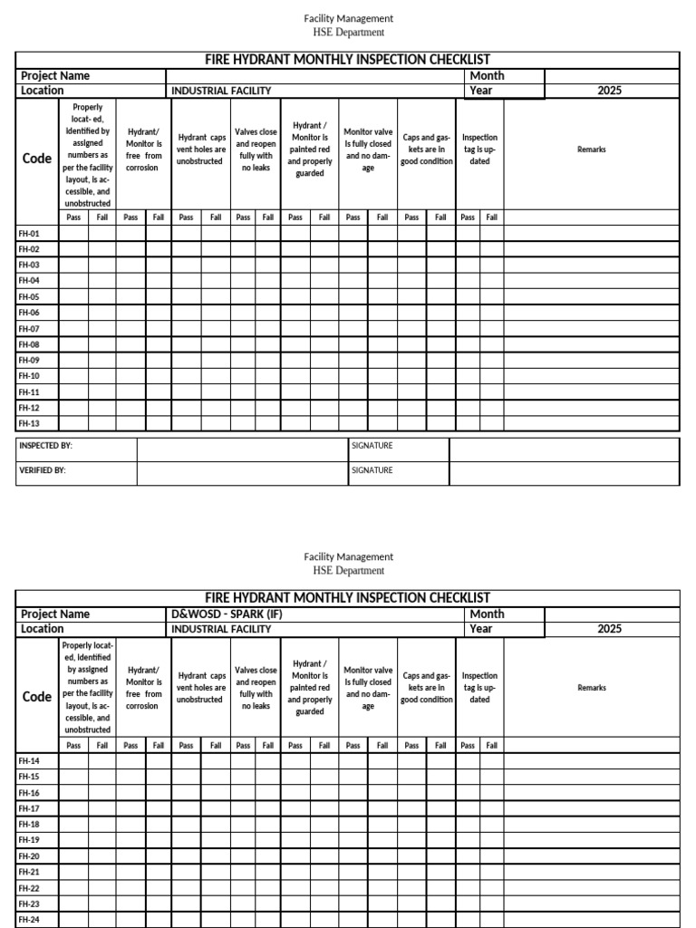 Fire Hydrants Inspection | PDF | Hydraulics | Hydraulic Engineering