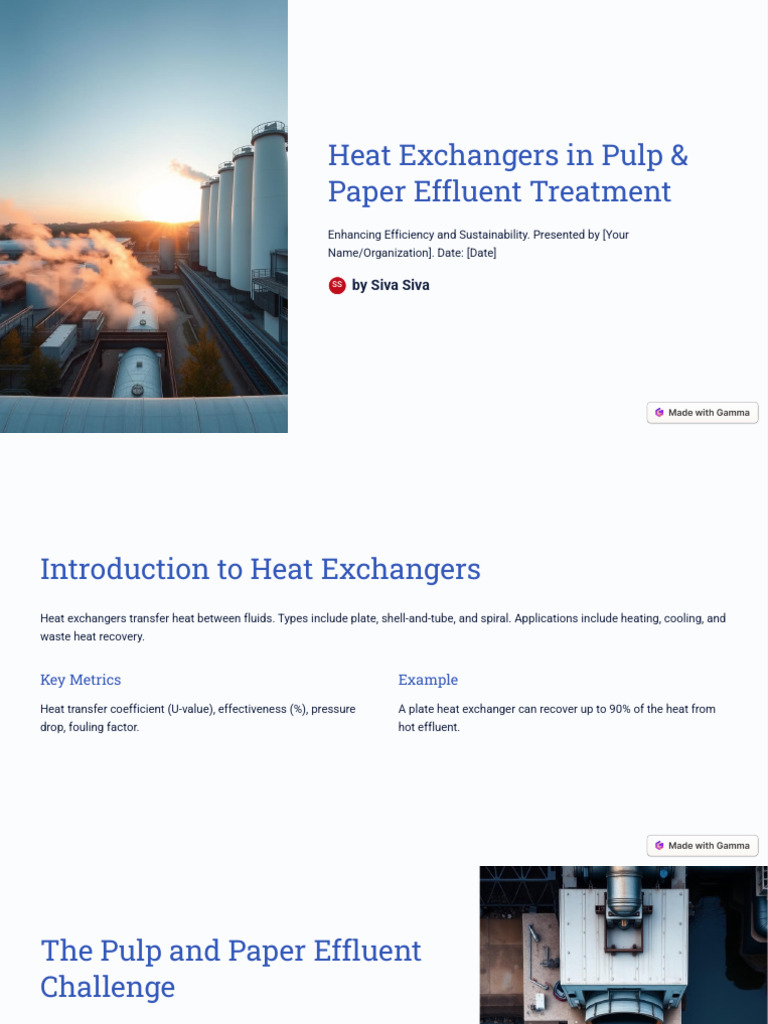 Heat Exchangers in Pulp and Paper Effluent Treatment | PDF | Heat ...