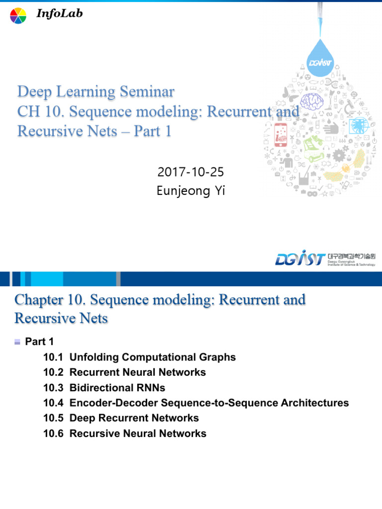 Chap 10-1 - Sequence Modeling Recurrent and Recursive Nets - Eunjeong Yi | PDF | Computational ...