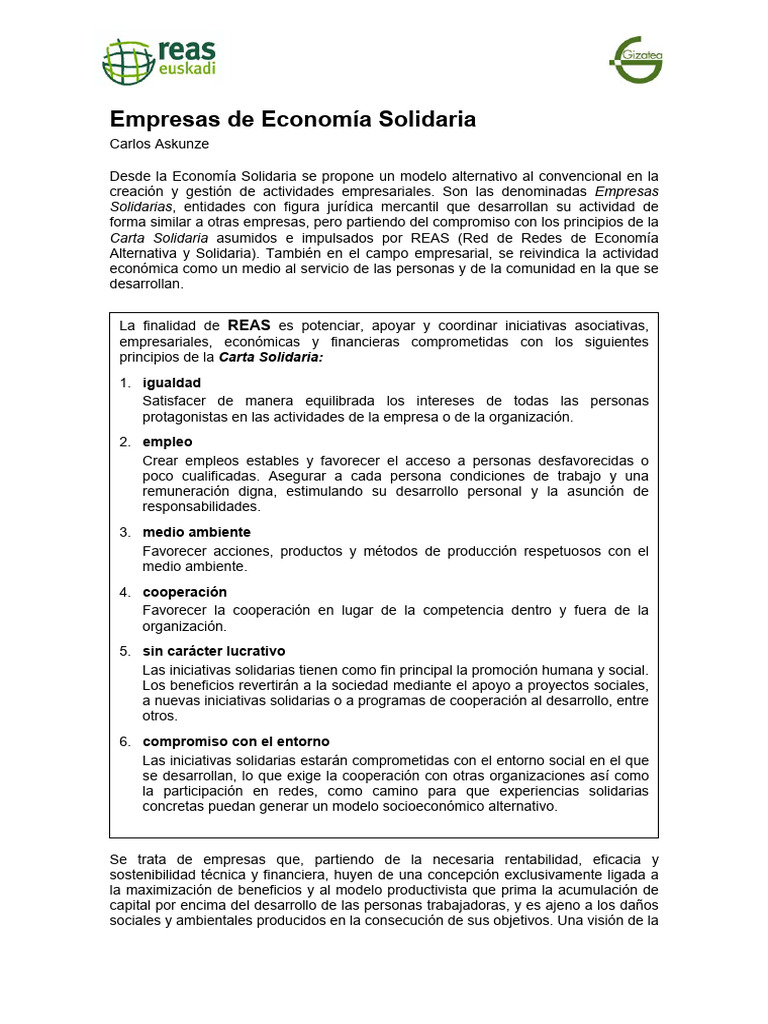 3 Empresas Economia Solidaria | PDF | Business | Derecho laboral
