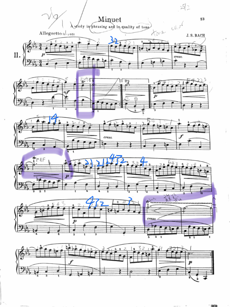 Bach 1st Lesson No. 11 Minuet | PDF