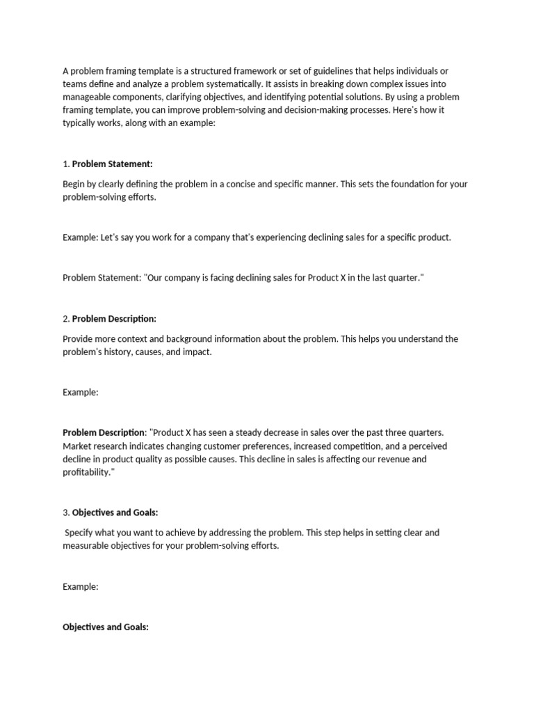 Problem Framing Template FRS | PDF | Marketing | Information