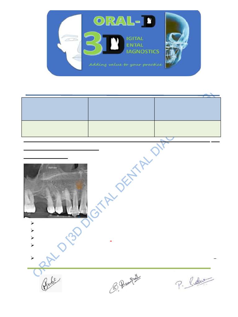 REPORT 13 - (14-11-23) PRAKASH JAIN 67YRS M 3D CBCT 13 REG | PDF | Dentistry Branches | Medical ...