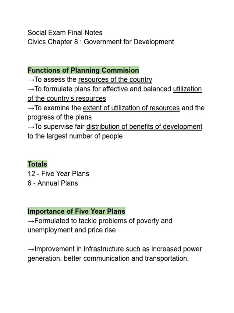 Government Planning and Development Overview | PDF