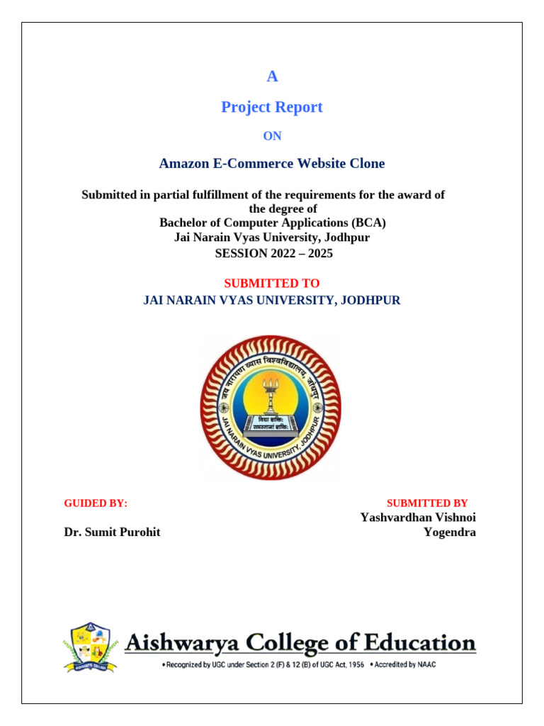 Ace Project Report Front Pages | PDF