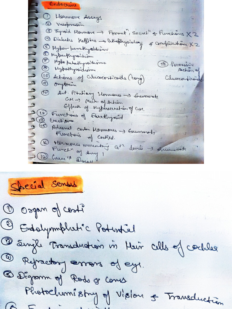 Physio Paper 1 Past 5 Year Questions Sorted | PDF