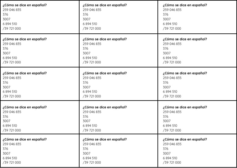 Minuto - Numeros | PDF
