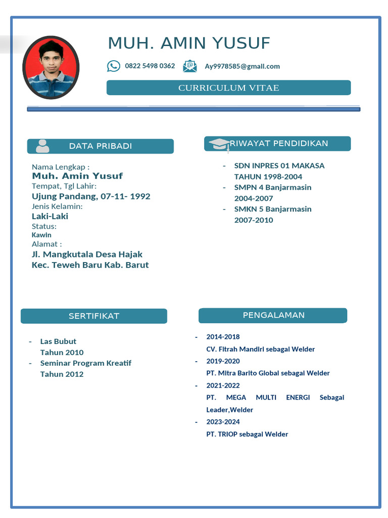 CV Muh Amin Yusuf | PDF
