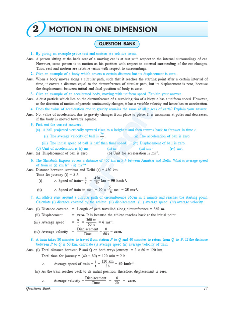 Physics-Ch2-Motion in One Dimension | PDF | Acceleration | Speed