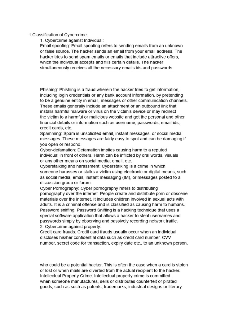 Defining Hecking and Cybercrime Types | PDF | Security Hacker | Digital ...