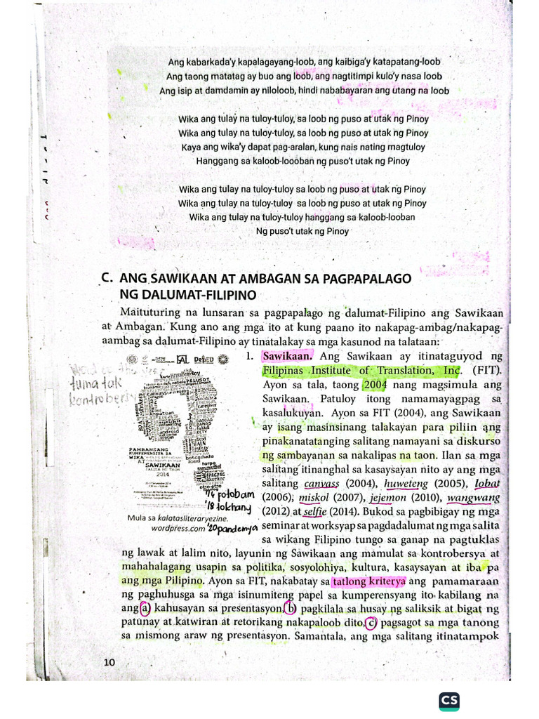 Dalumat Sawikaan and So On | PDF